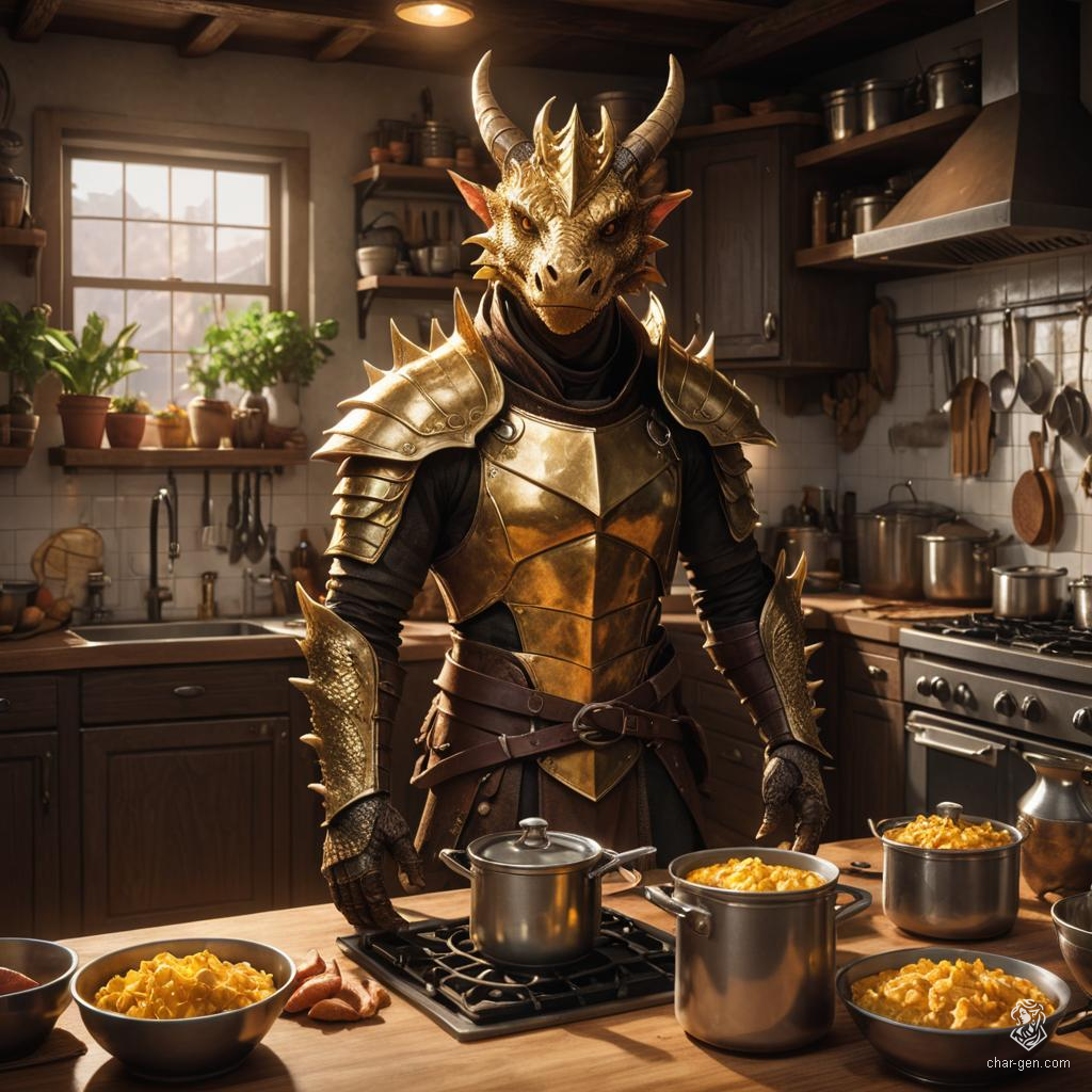 Dragonborn Rogue Cook | Npc Fantasy Art | CharGen