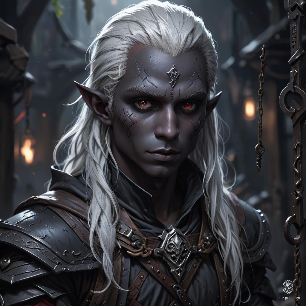 CharGen: D&D Npc Art by Sorcerer1921 - Drow Rogue Locksmith