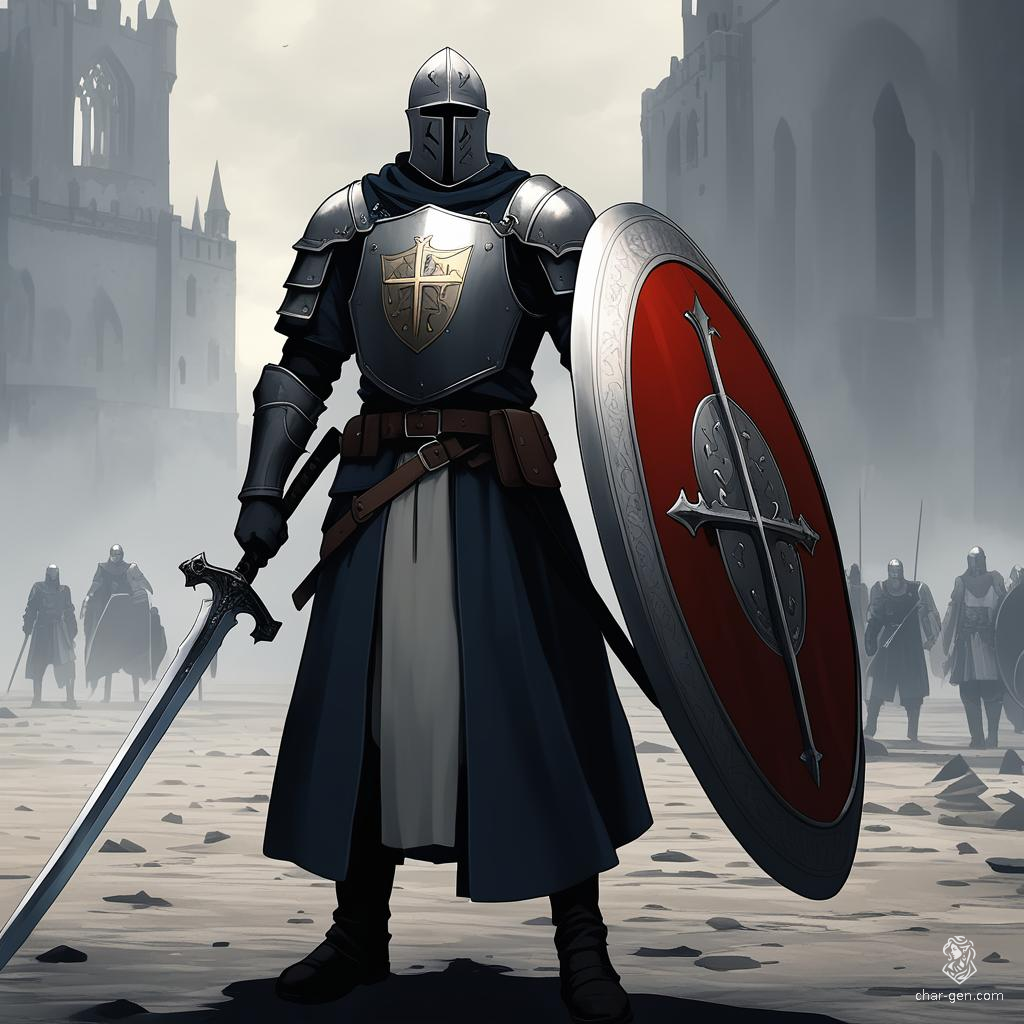 CharGen: D&D Character Art by Artificer2553 - in Faithless crusader male using a sword and ...