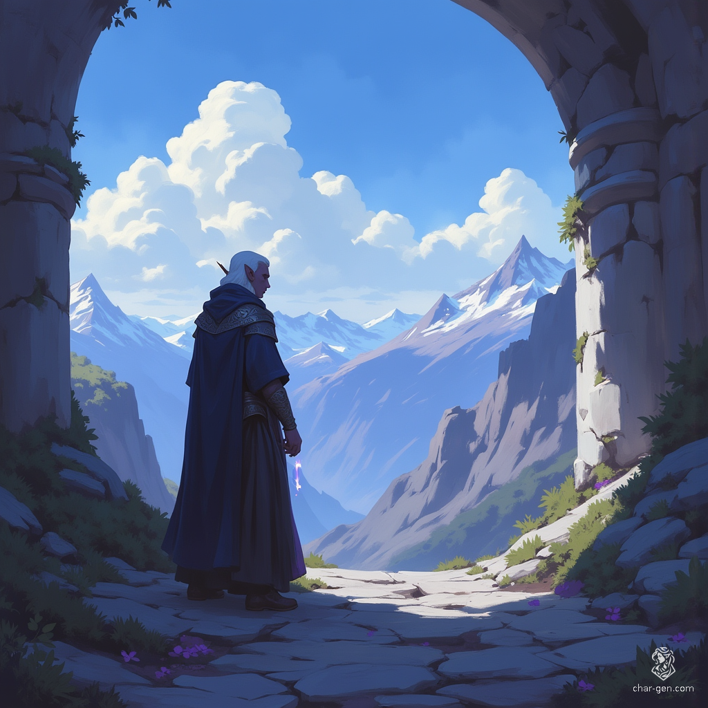 CharGen: D&D Npc Art by Rogue4006 - Drow Wizard in Ruins