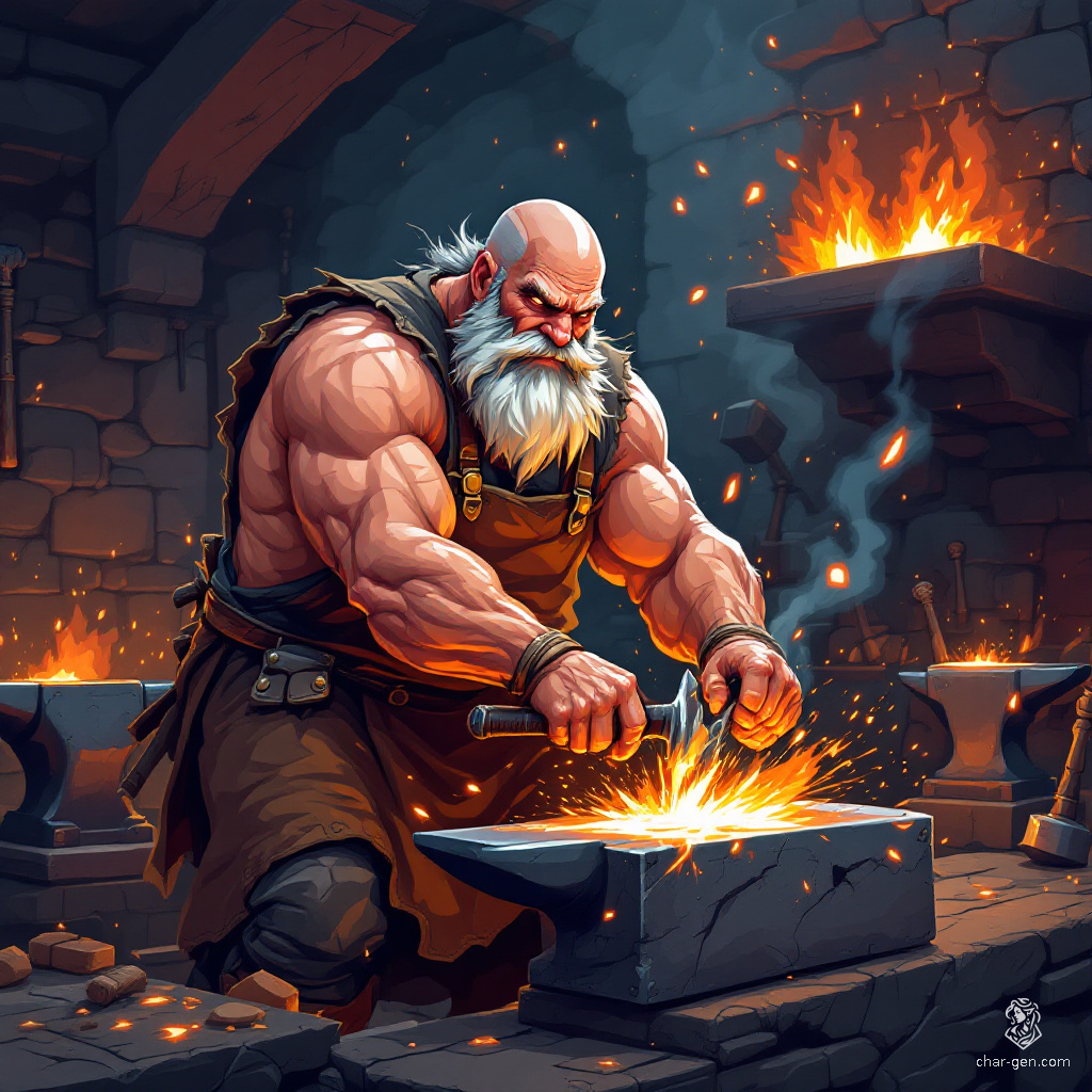 Human Blacksmith | Npc Fantasy Art | CharGen