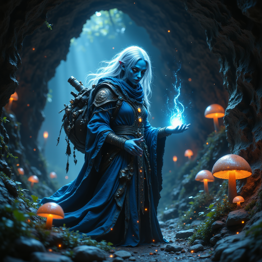 Changeling shadow sorcerer Courier | Npc Fantasy Art | CharGen