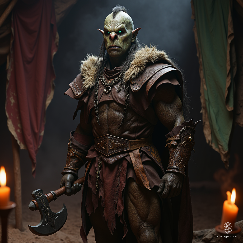 CharGen: Fantasy AI Image Generator - Character Art by Cleric6081 - in Handsome half-orc ...