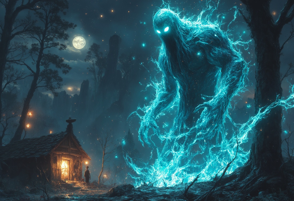 CharGen: D&D Monster Art by Magon - Wraith in Bandit Camp