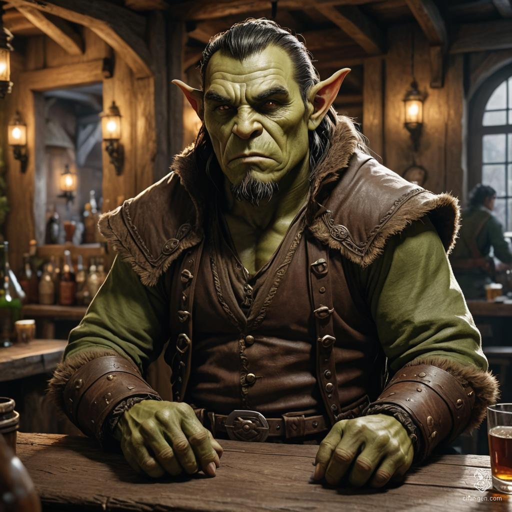 Half Orc Innkeeper | Npc Fantasy Art | CharGen