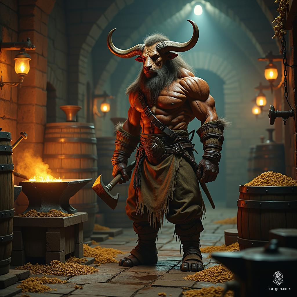 Minotaur Monk Blacksmith | Npc Fantasy Art | CharGen