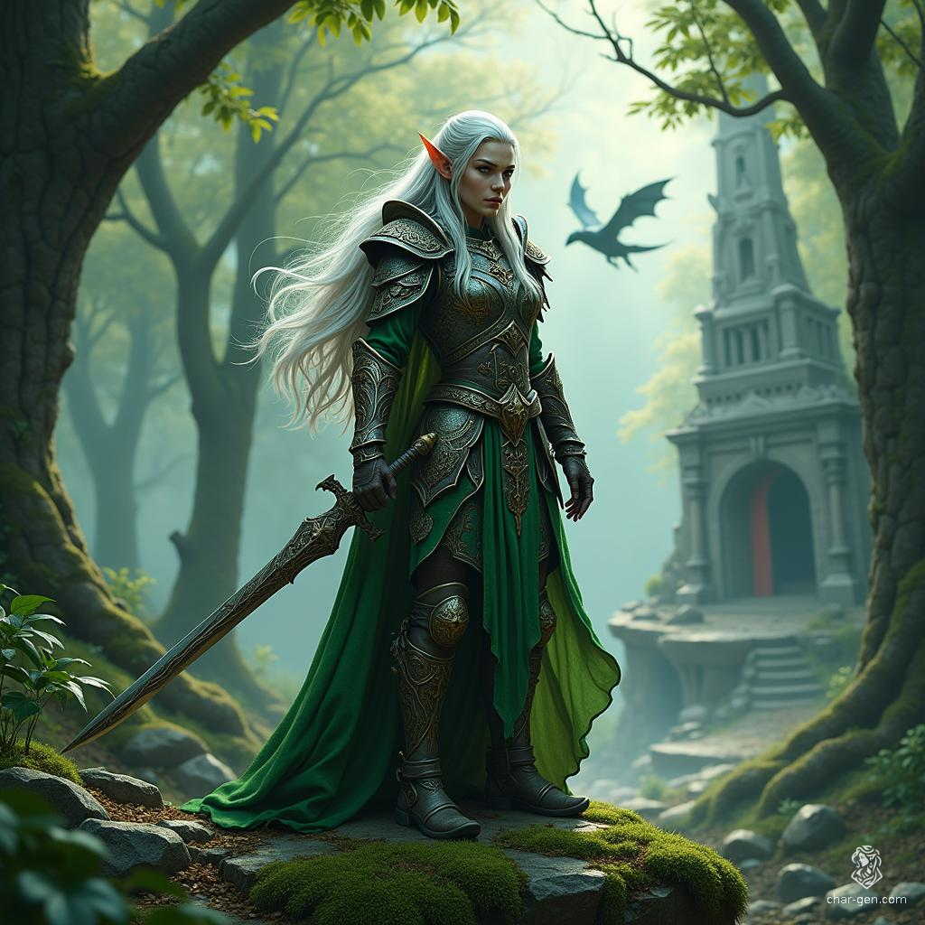 CharGen: D&D Npc Art by Russiee - in battle-hardened elven warrior with long, flowing silver ...