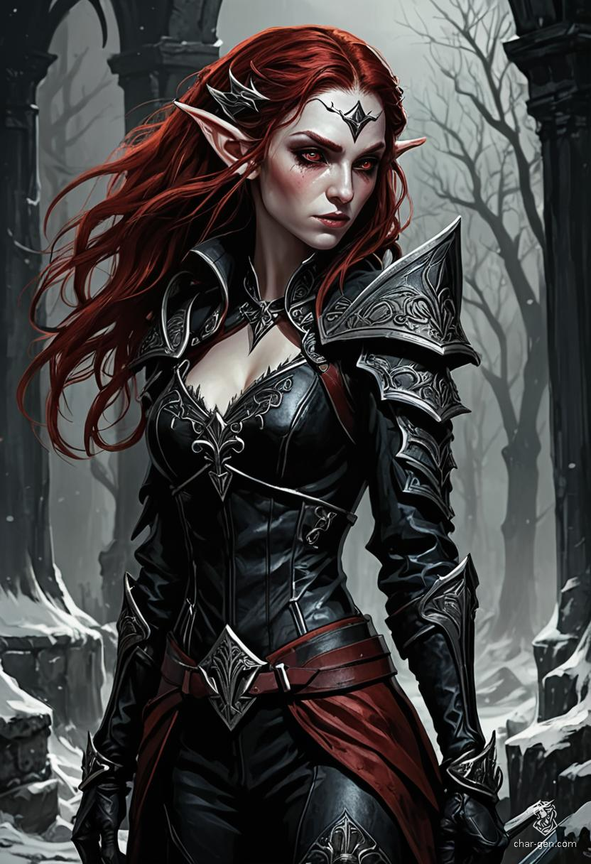 CharGen: Fantasy AI Image Generator - Npc Art by CharGen - Eladrin Rogue Assassin *NEW*
