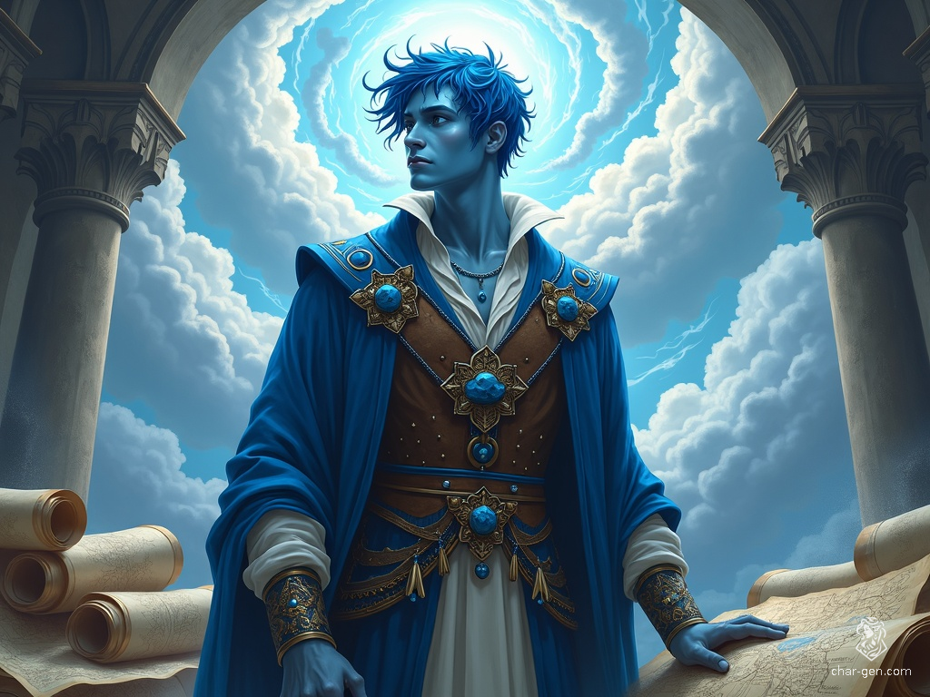 Air Genasi Cleric Cartographer *NEW* | Npc Fantasy Art | CharGen