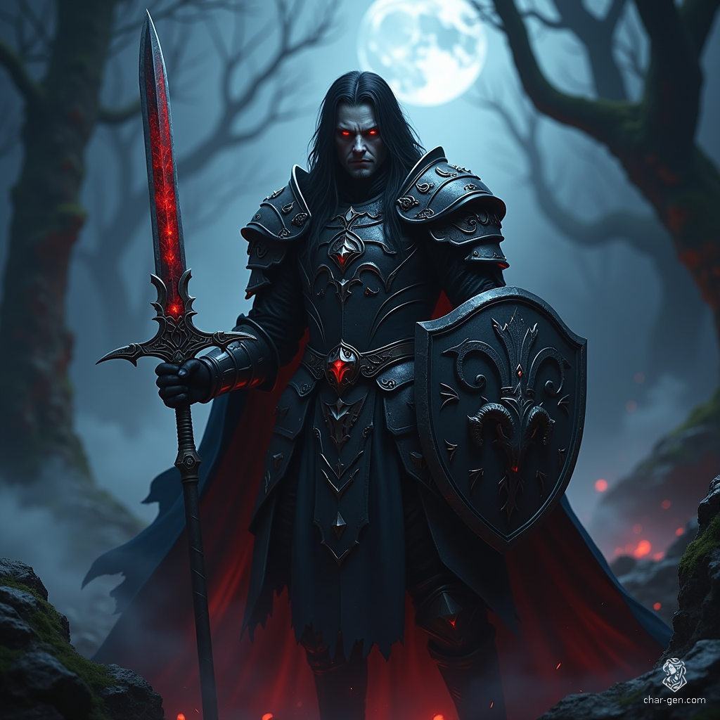 Dhampir Paladin Knight | Npc Fantasy Art | CharGen