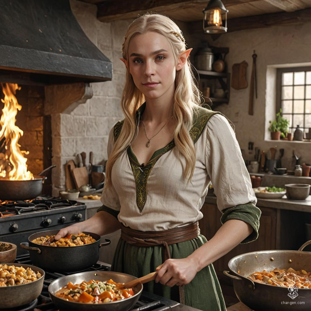 Half Elf Cook | Npc Fantasy Art | CharGen
