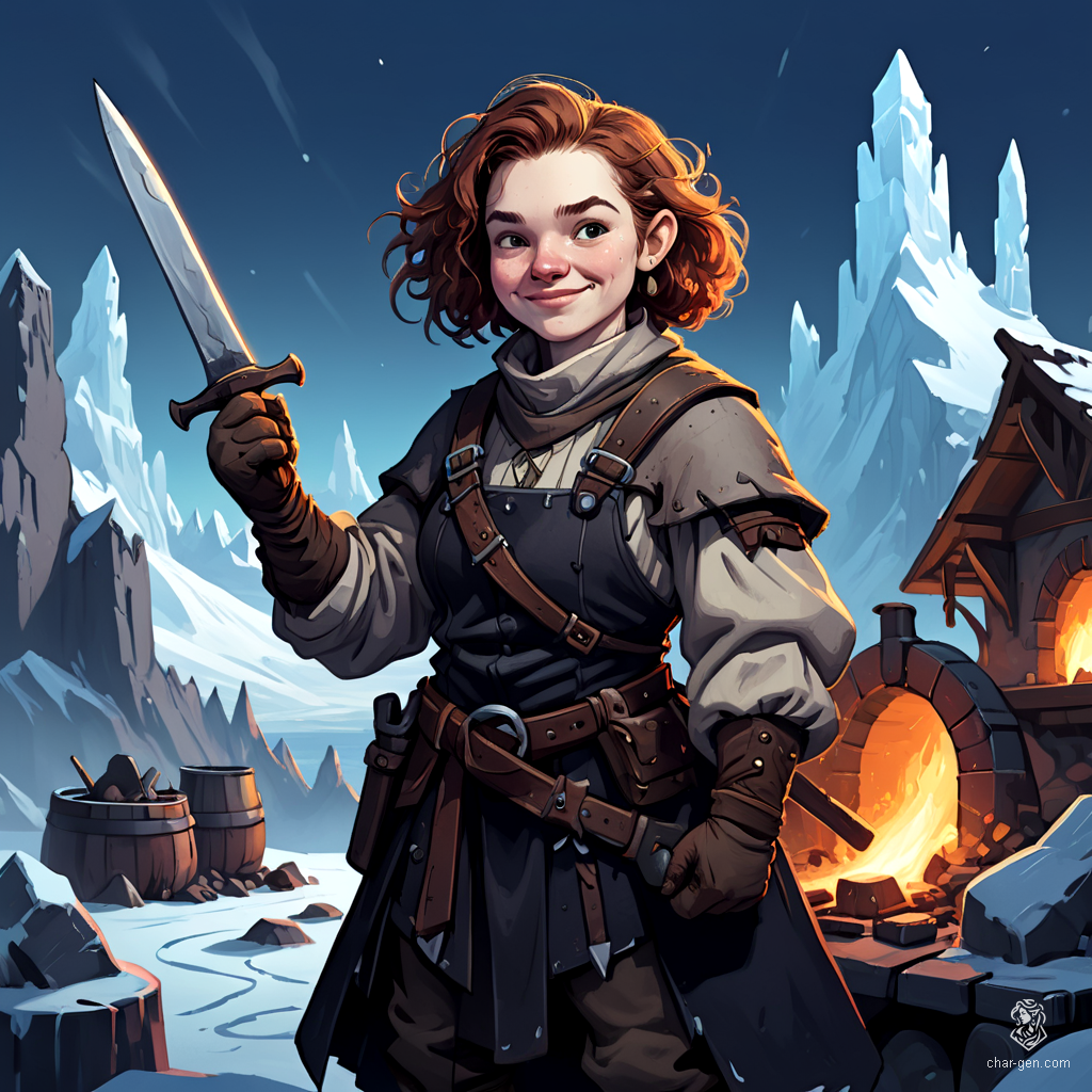 CharGen: D&D Npc Art by WarPigz86 - Halfling Blacksmith in Arctic