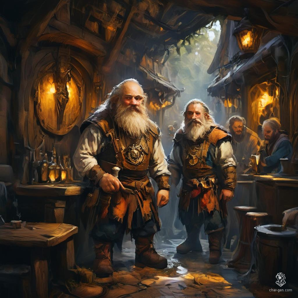 CharGen: D&D Npc Art by CharGen - Dwarf Innkeeper in Medieval Tavern