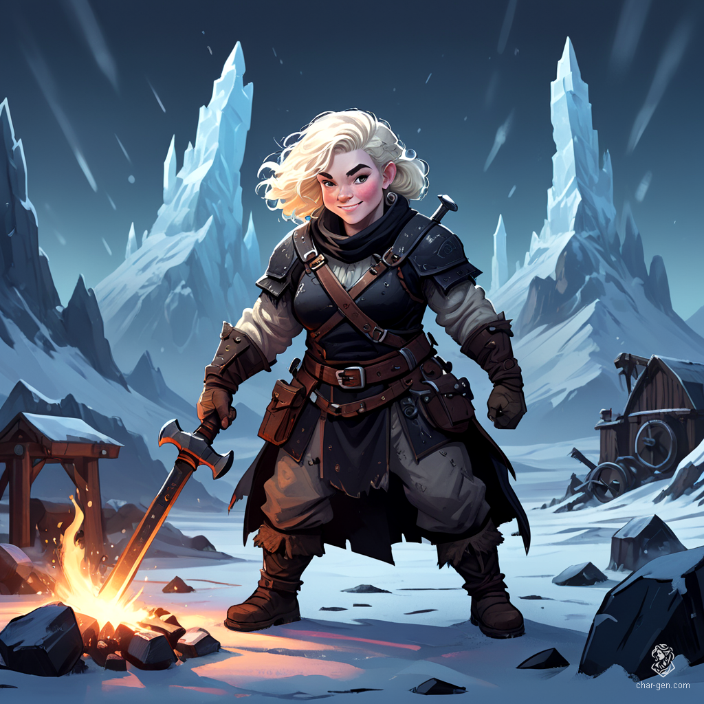CharGen: D&D Npc Art by WarPigz86 - Halfling Blacksmith in Arctic
