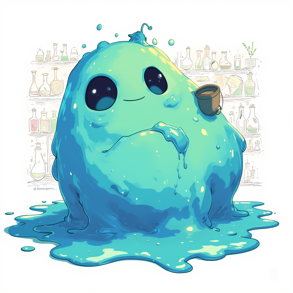 CharGen: D&D Monster Art by Monk4388 - Ooze-Grey in Alchemist's Workshop