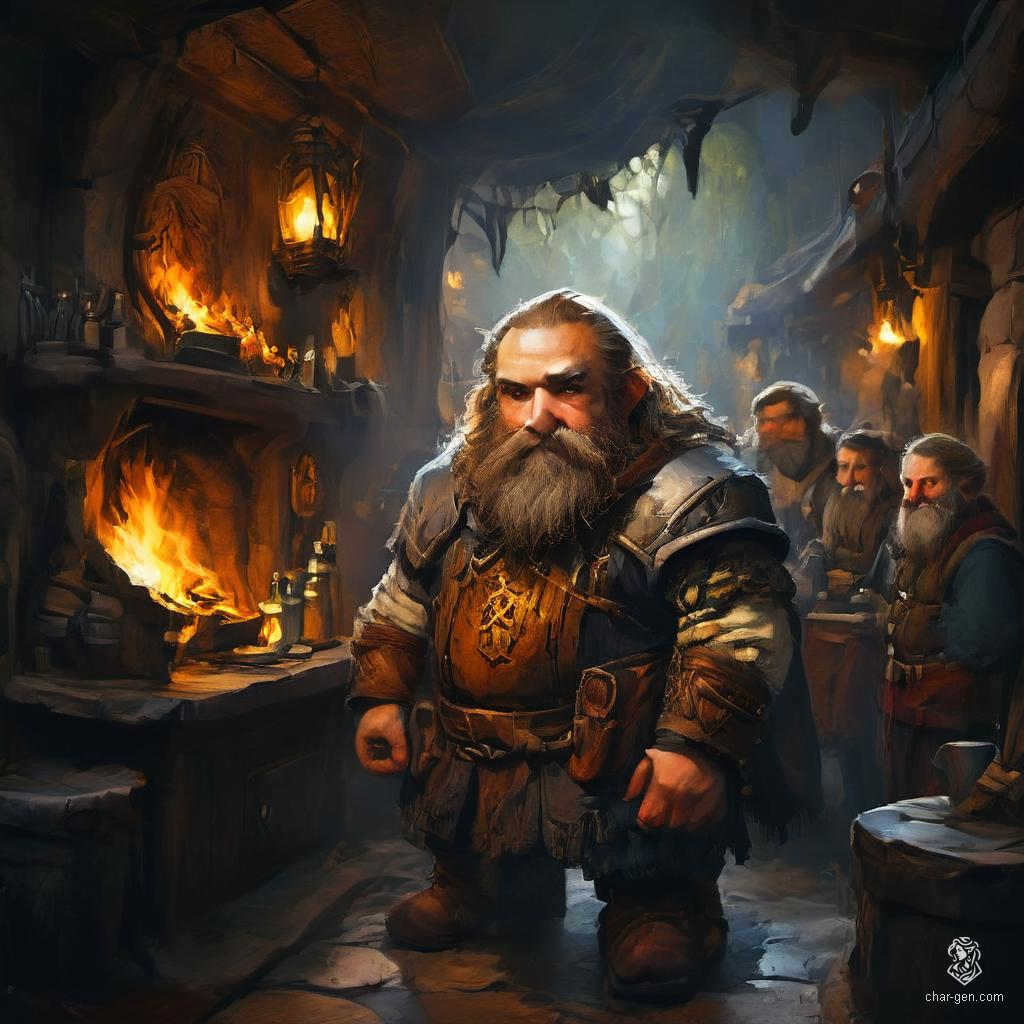 CharGen: Fantasy AI Image Generator - Npc Art by CharGen - Dwarf Innkeeper