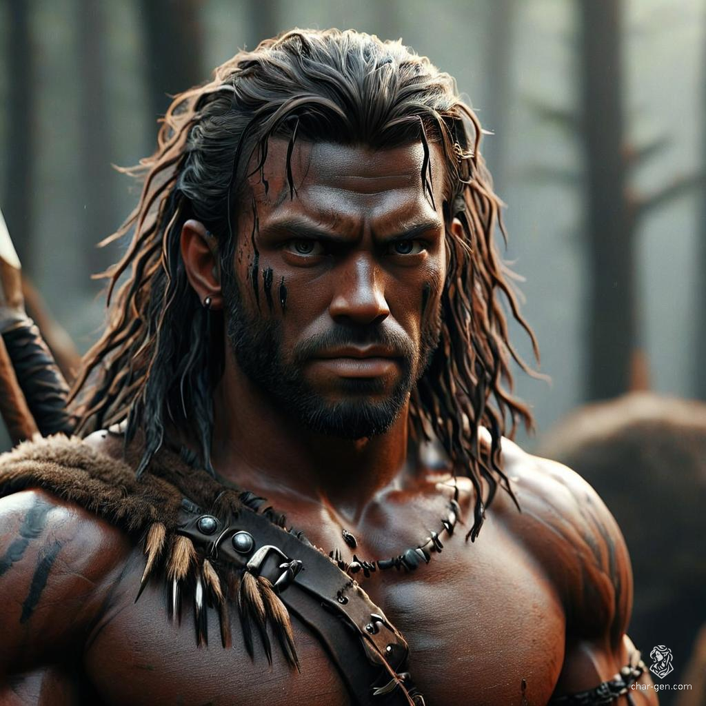 Human Barbarian Hunter | Npc Fantasy Art | CharGen