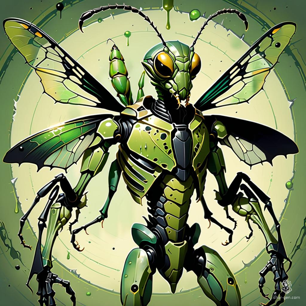 CharGen: D&D Monster Art by Cromthoria - Thri-Kreen in Abandoned Mine