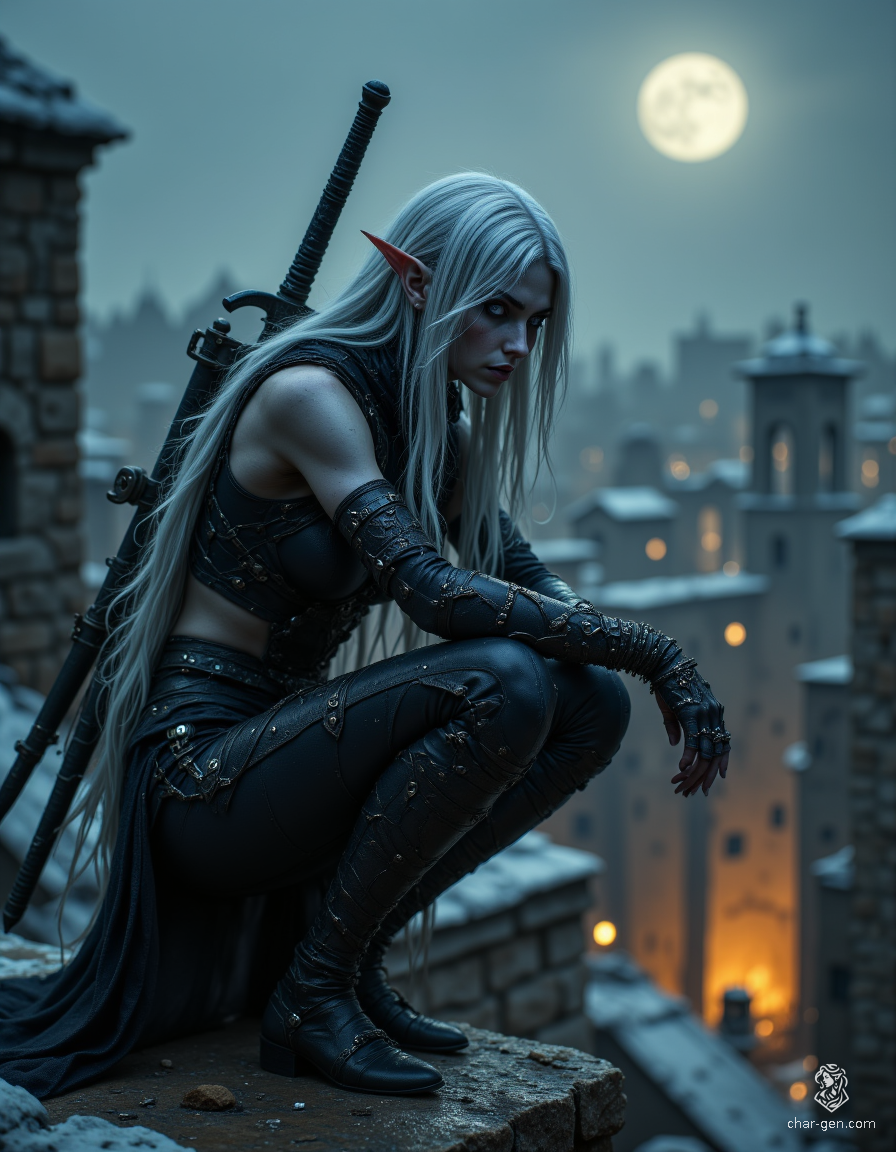 CharGen: D&D Npc Art by GreyImp - Half-Drow Elf Rogue Assassin *NEW*