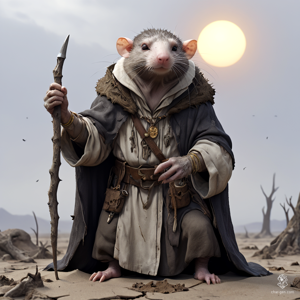 Star nosed mole Druid | Npc Fantasy Art | CharGen