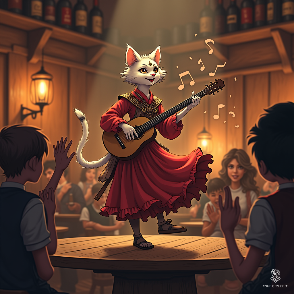 CharGen: D&D Npc Art by malkavianmadman - Tabaxi Bard