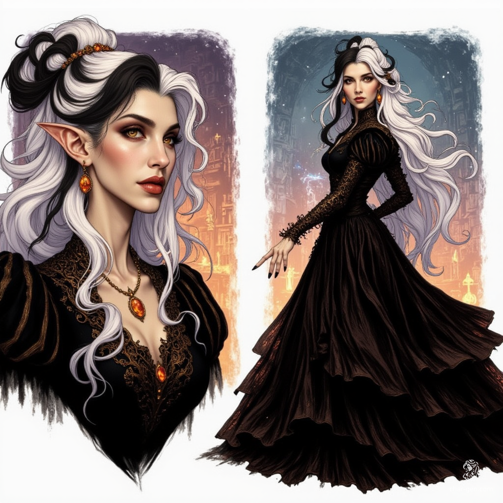 Elf Sorcerer Librarian | Npc Fantasy Art | CharGen