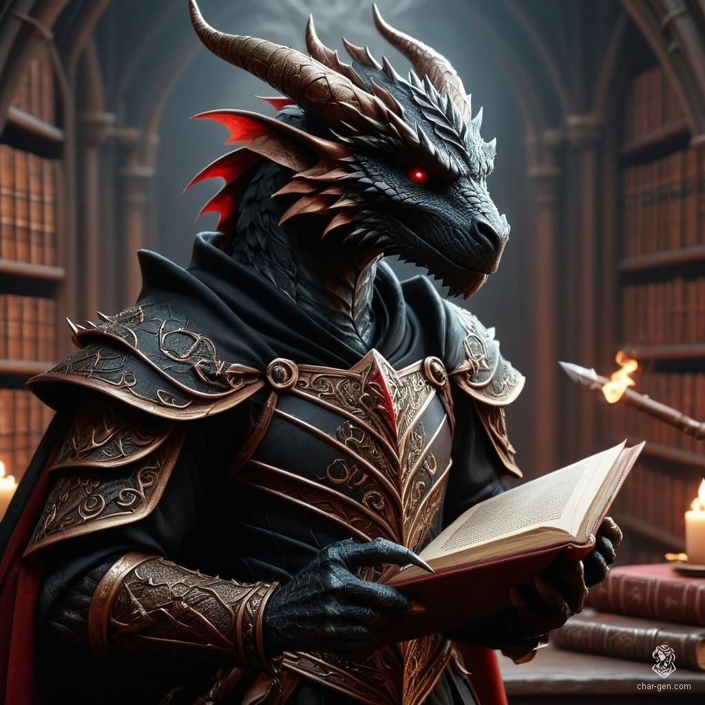 CharGen: D&D Npc Art by Bard1061 - Dragonborn Wizard Scribe