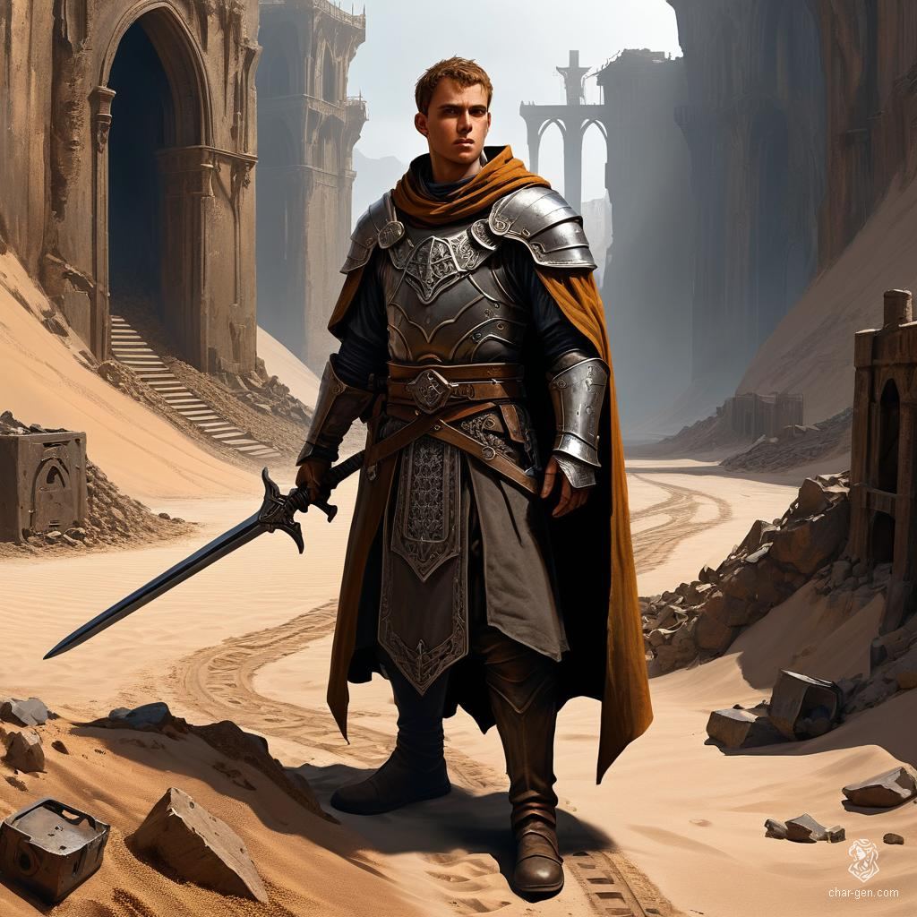 CharGen: D&D Npc Art by DrifterDwarf - Human Cleric Guard in Abandoned Mine