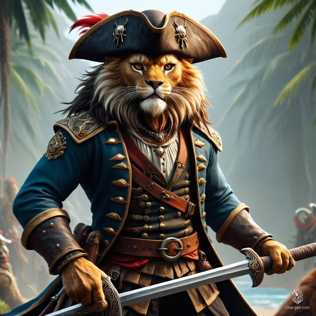 CharGen: D&D Npc Art by Paladin1980 - Leonin Fighter Pirate *NEW* in ...