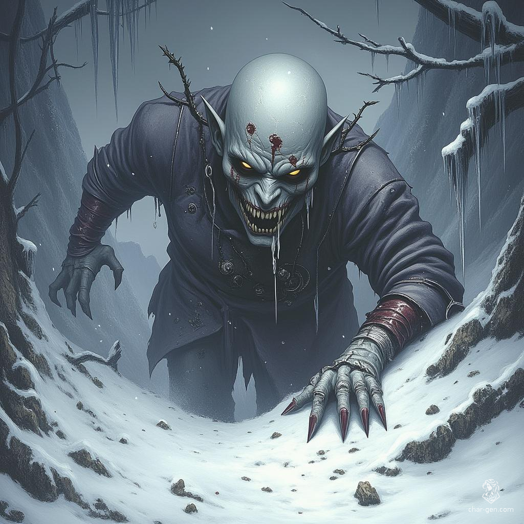 CharGen: D&D Monster Art by TenPidgeons - Zombie in Snow