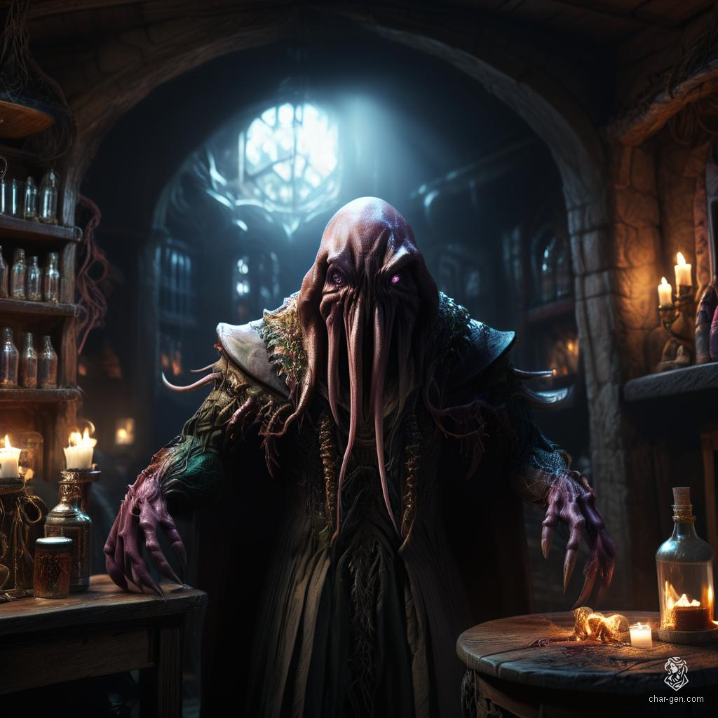 Mind Flayer Innkeeper | Npc Fantasy Art | CharGen