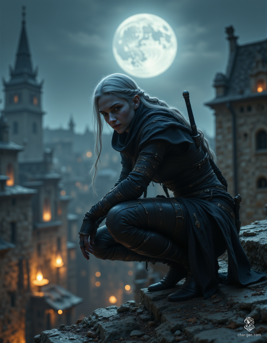 CharGen: D&D Npc Art by GreyImp - Half-Drow Elf Rogue Assassin *NEW*