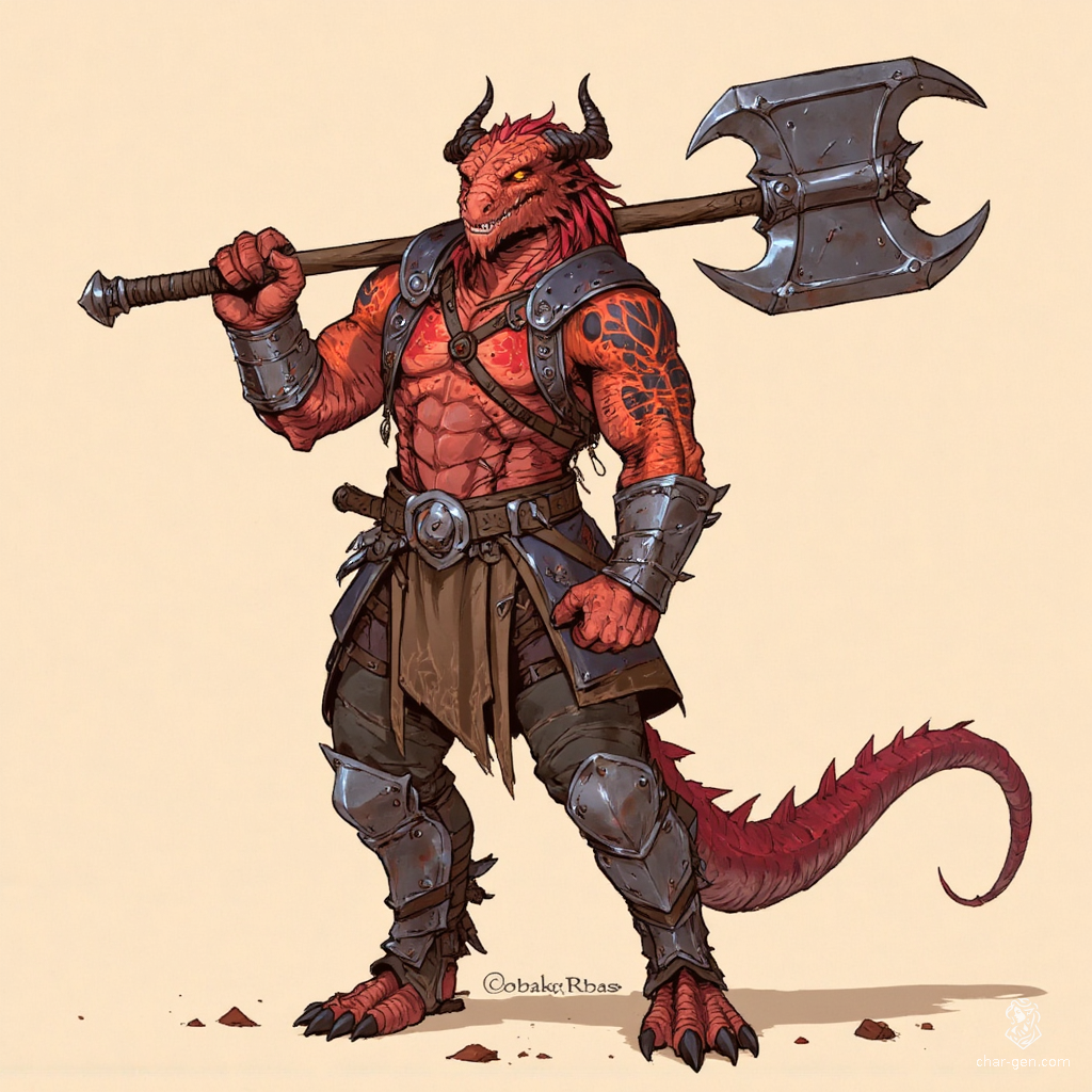 CharGen: D&D Npc Art by Warlock3958 - Chromatic Dragonborn Barbarian ...