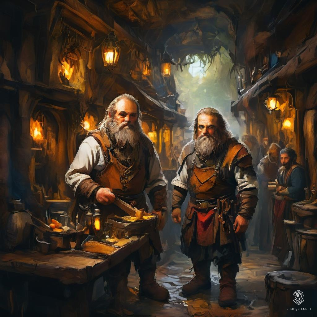 CharGen: D&D Npc Art by CharGen - Dwarf Innkeeper in Medieval Tavern