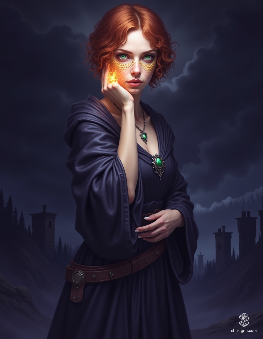 CharGen: D&D Npc Art by Wizard0053 - Human Sorcerer Caster in Dark Fantasy