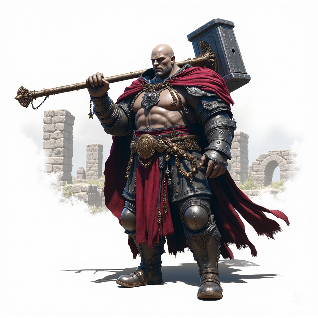 CharGen: D&D Npc Art by Artificer3511 - Goliath Fighter in Ancient Ruins