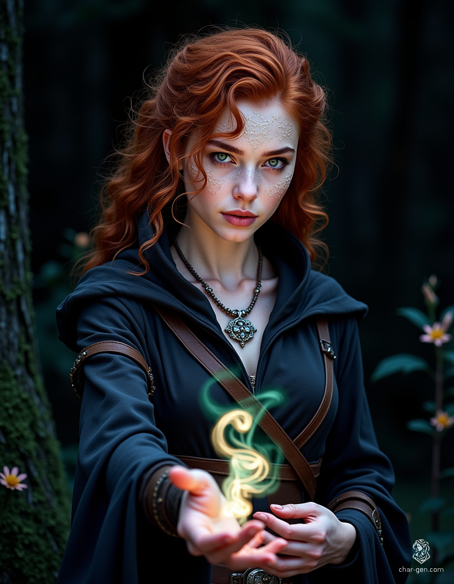 CharGen: D&D Npc Art by Wizard0053 - Human Sorcerer Caster in Forest ...