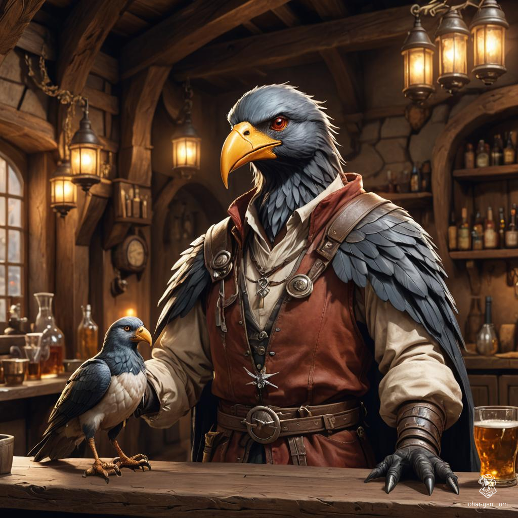 Aarakocra Innkeeper | Npc Fantasy Art | CharGen