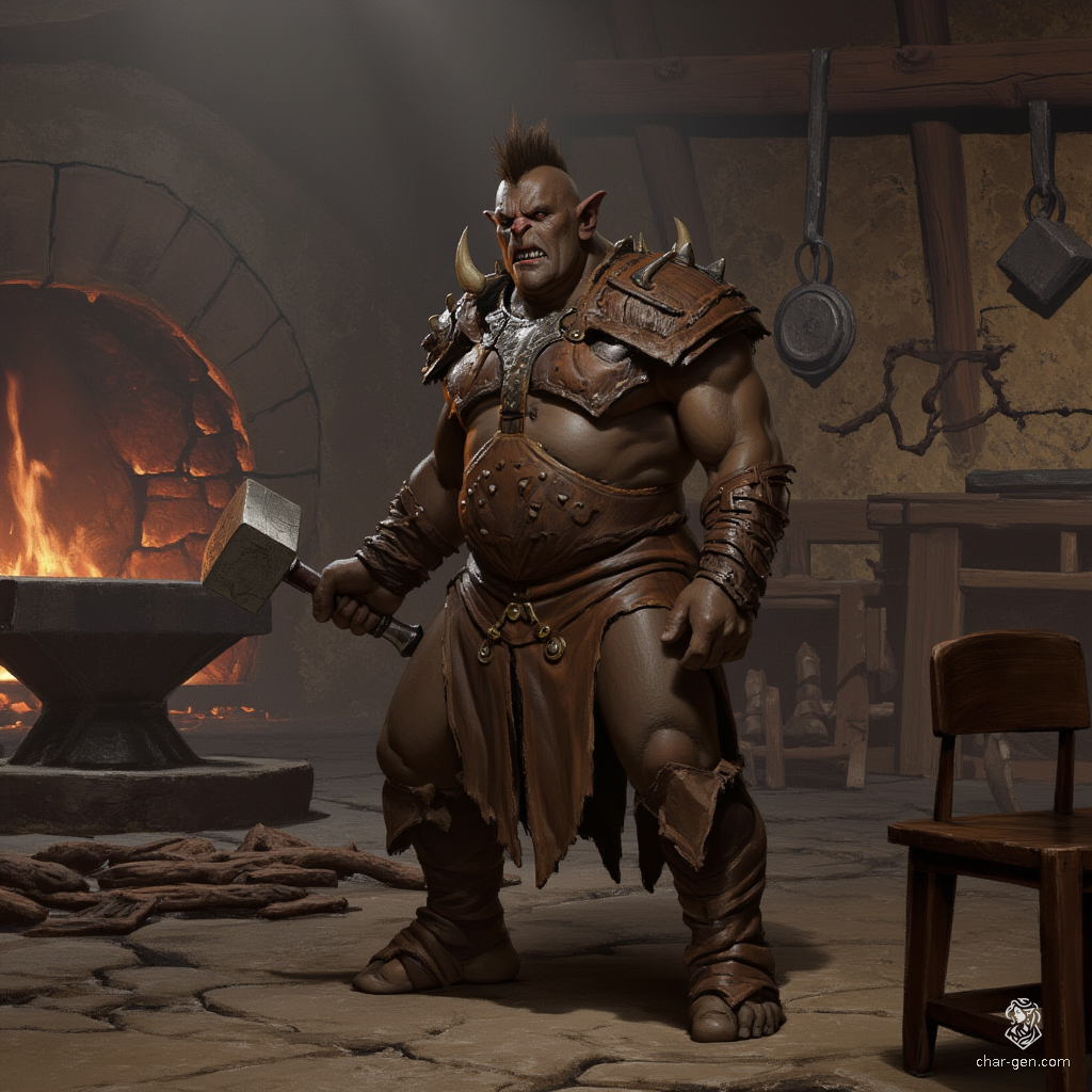 Half Orc Barbarian | Npc Fantasy Art | CharGen