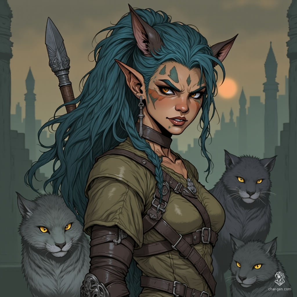 CharGen: D&D Npc Art by Cleric3259 - Shifter Druid in Dark Fantasy